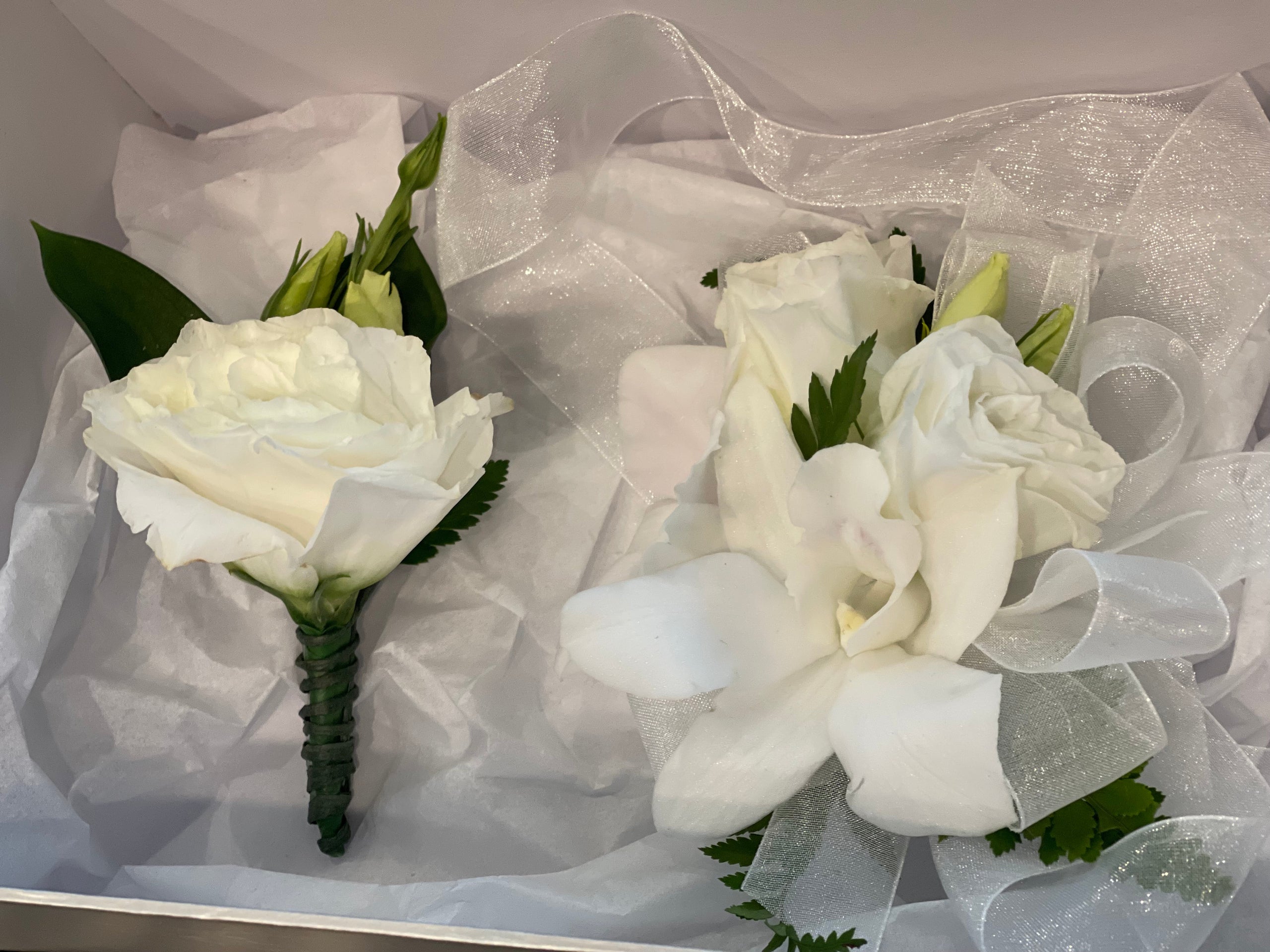 White Rose Buttonhole | The Little Corner Florist - Perth Florist
